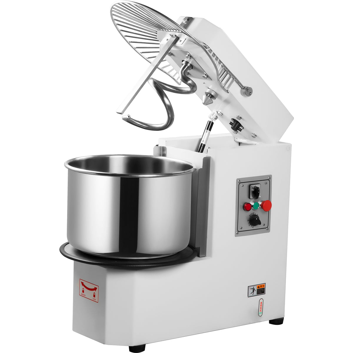 Professional Spiral Dough Mixer 20 Litres Liftable Head Fixed Bowl 1 S ...