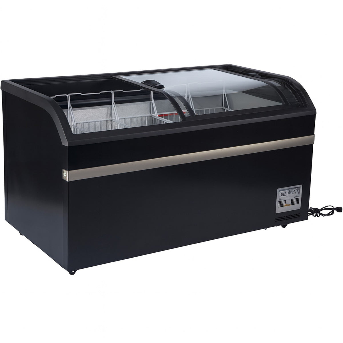 Commercial Horizontal Display Freezer With Shelves 580 Litres 2 Glass ...