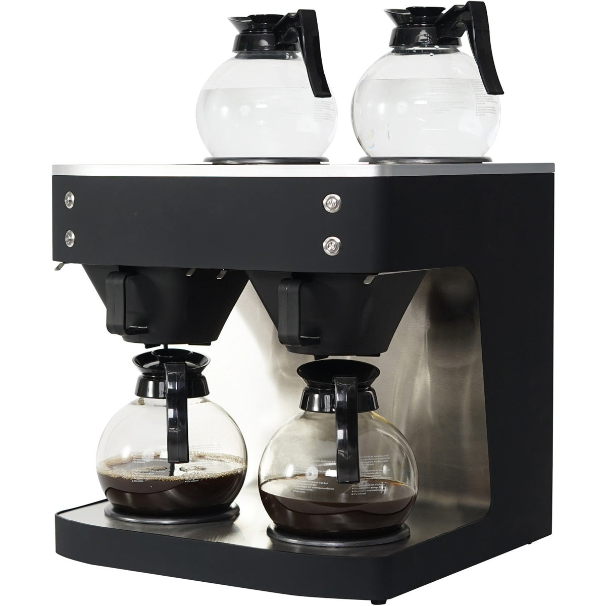 Commercial Twin Filter Coffee Maker Manual Fill 4 Glass Jugs 4 Hotplat ...