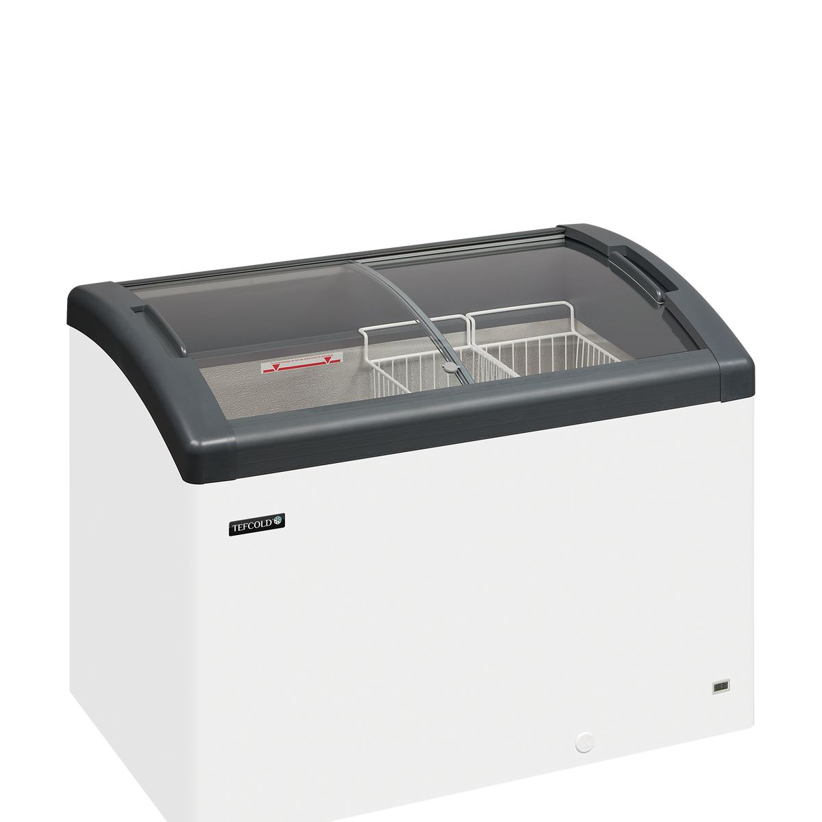 Elcold - Sliding Curved Glass Lid Chest Freezer - FOCUS 106 GREY ...