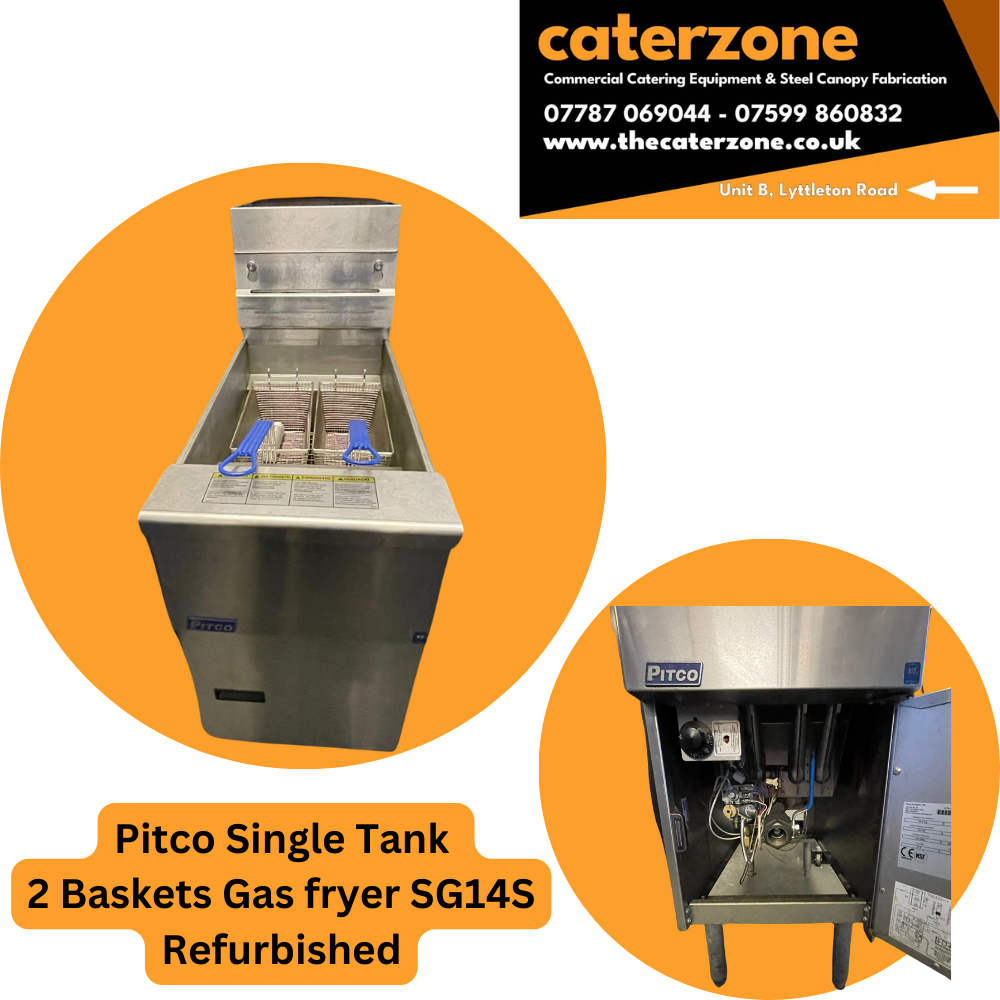 Pitco Twin Basket Single Tank Gas Fryer SG14S 4 Burner Refurbished ...