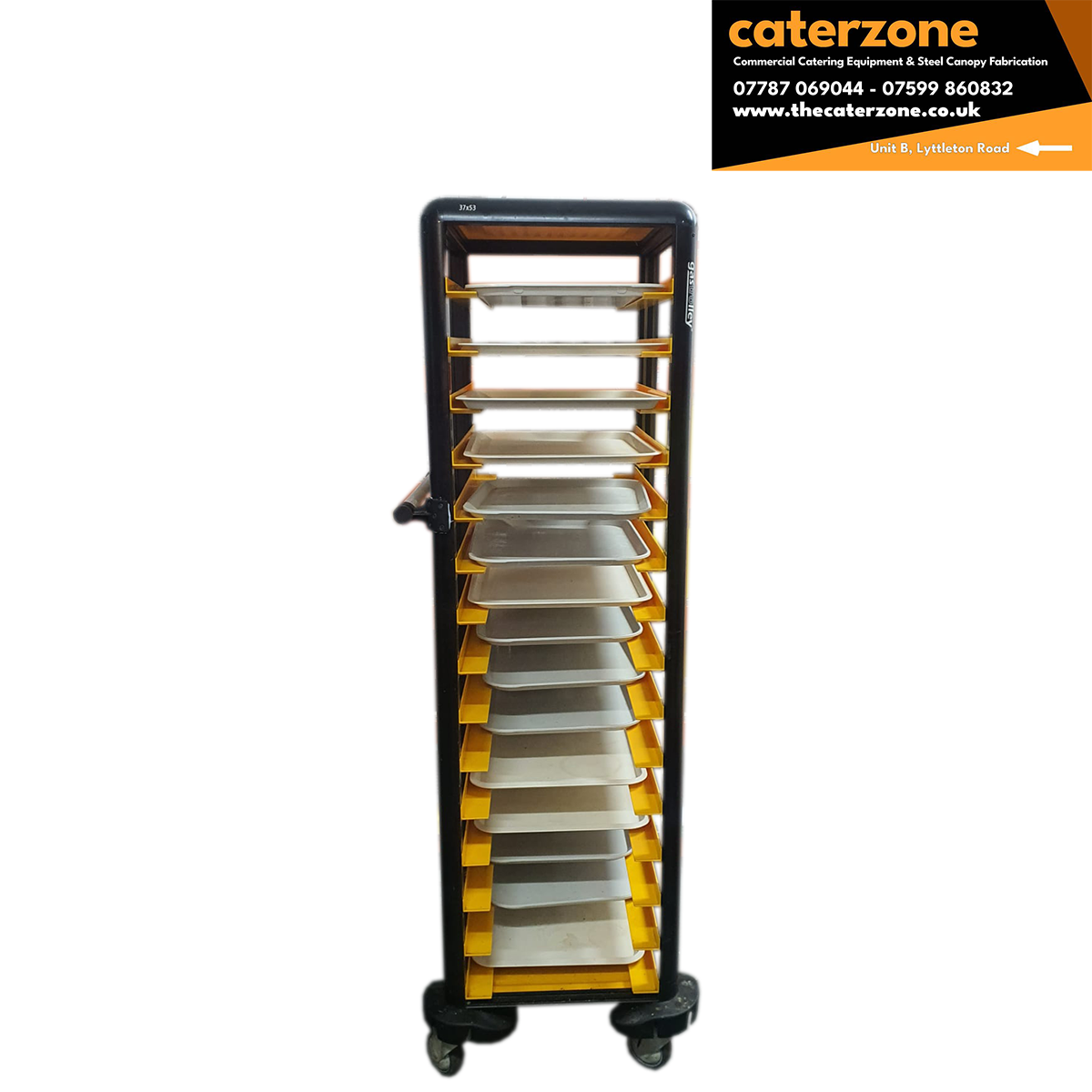 Single Service Tray Trolley 15 shelf with trays - Used – Caterzone