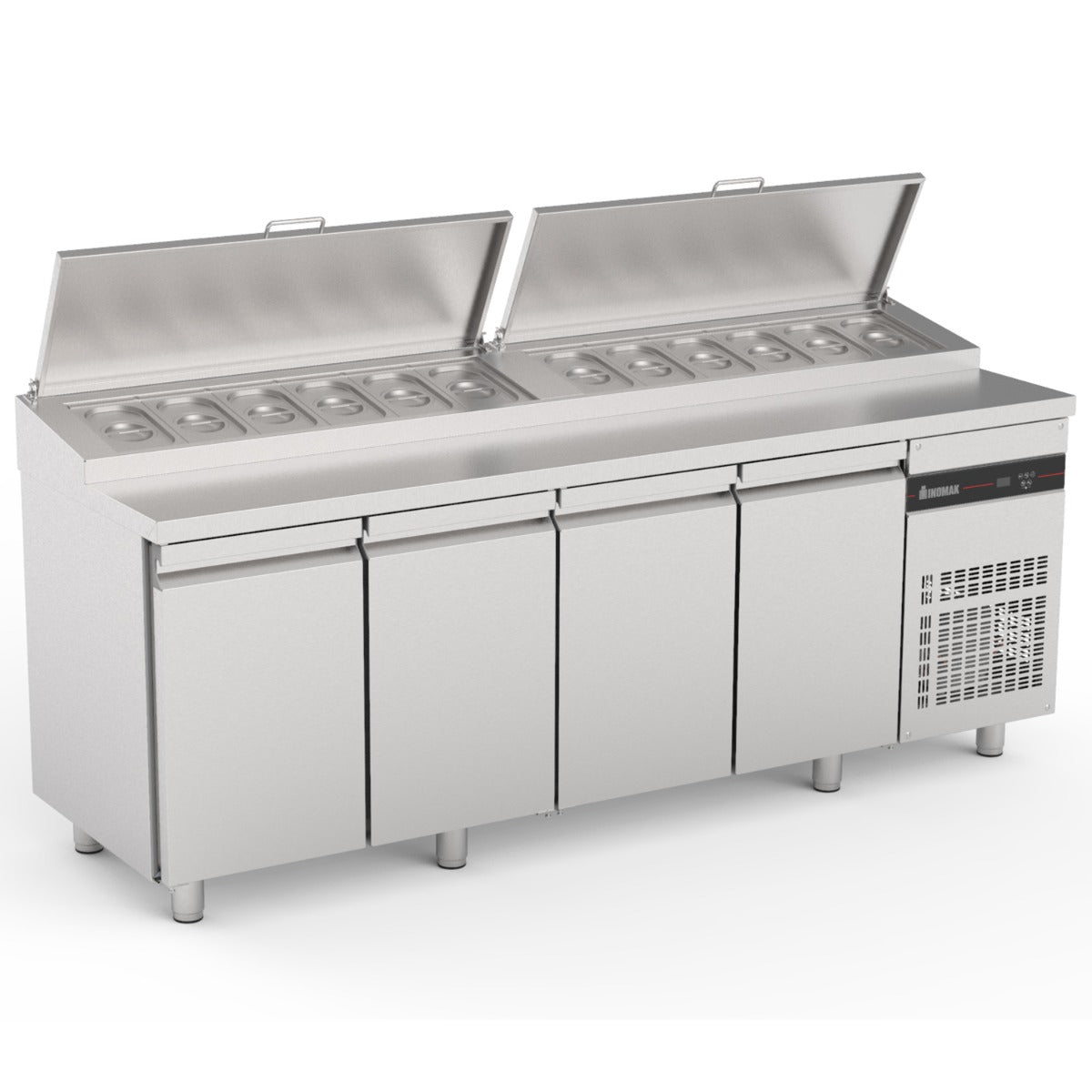 Four Hinged Door Gastronorm Prep Counter With Raised Collar – Caterzone